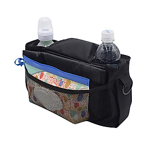 Kool-ala Mama, Universal Stroller Organizer with Insulated Cup Holders, Bonus Bag Hook & Diaper Changing Pad, Stroller Caddy, Detachable Wallet, Fits Bugaboo, Baby Jogger, Britax, Uppababy, Graco