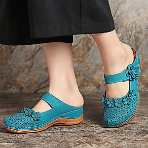 MLAGJSS womens sandals with arch support Heeled Sandals for Women platform shoe Womens Sandals(0609A170 Sky Blue,Size 8)