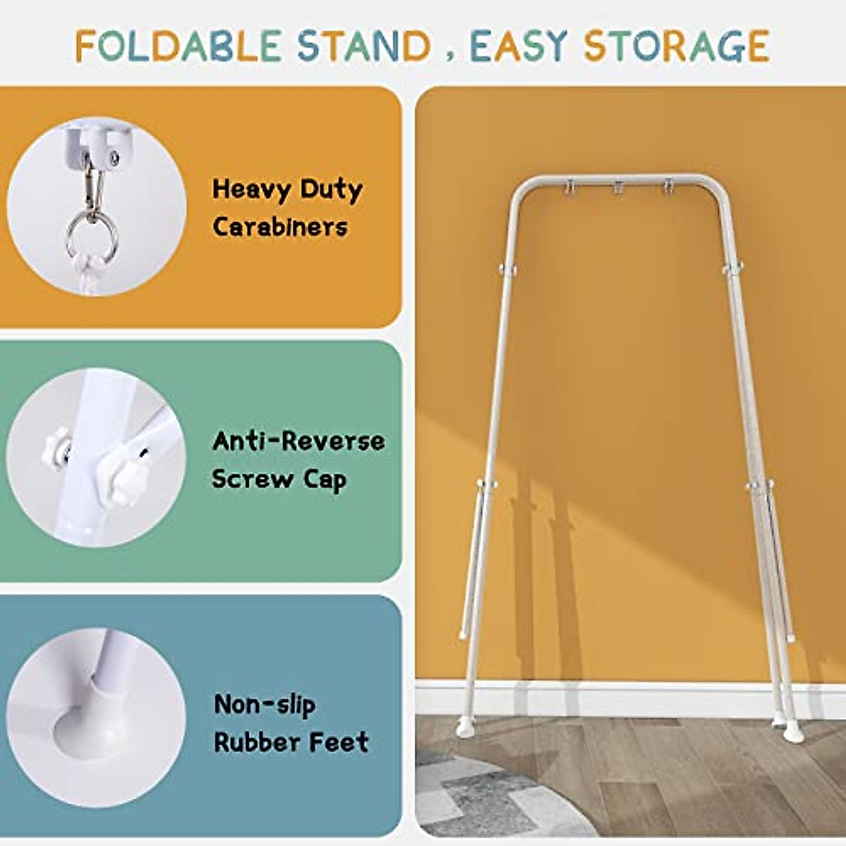 RAGOZONERY 2 in 1 Baby Jumper with Toddler Swing, Baby Jumpers and Bouncers,Indoor Outdoor Toddler Swing Set, Cotton, White