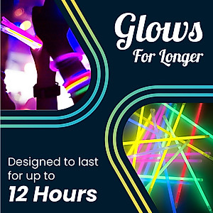 Glow Sticks Party Pack - 240 PCS That Includes, 100 Pcs 8 Inch Glow sticks,10 Pcs Ultra-Bright 6 Inch Glow Sticks, And All Exciting Accessories – Create Glow In The Dark Necklaces, Bracelets, Glasses, Headbands, Balls, Flowers And Much More, Neon Light St