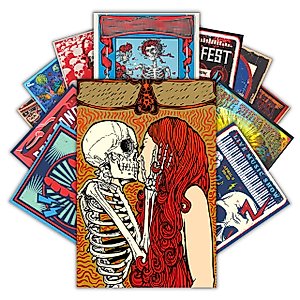 HK Studio Grunge Room Decor Aesthetic Posters - Skeleton Hippie Room Decor 8" x 12" Pack 12