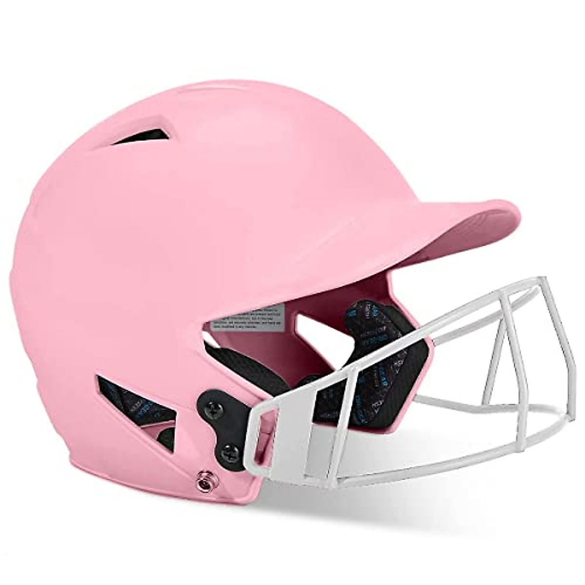 Champro Rise Pro Girls Softball Batting Helmet with Face Guard - Girls Softball Helmets - Bio Fresh/DRI-Gear Moisture Wicking Pad Liner - Pink, Senior