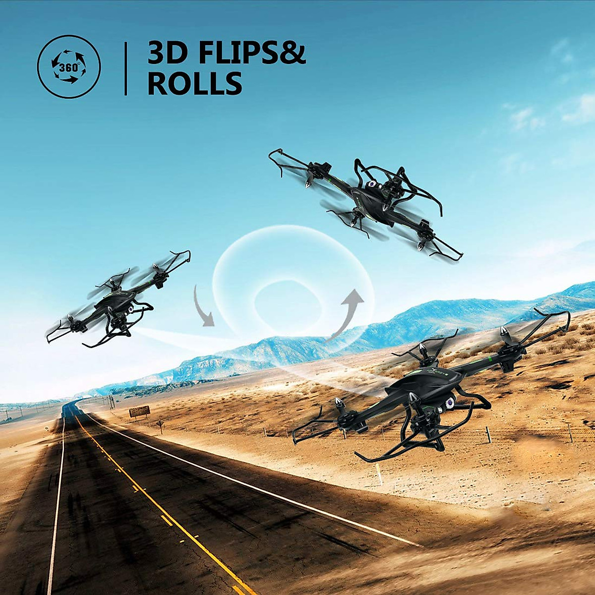 Aomola S5 Drone with Camera for adults,Wide-Angle 1080P HD FPV Live Video RC Quadcopter with Altitude Hold,Headless Mode,One Key Return,3D Flips&Rolls,Compatible w/VR Headset