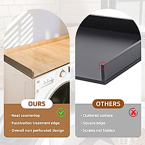 Securaiser Washer Dryer Countertop with Shelves, Wood Washer and Dryer Countertop, 26.8" x 53.9" Laundry Countertop, Burlywood