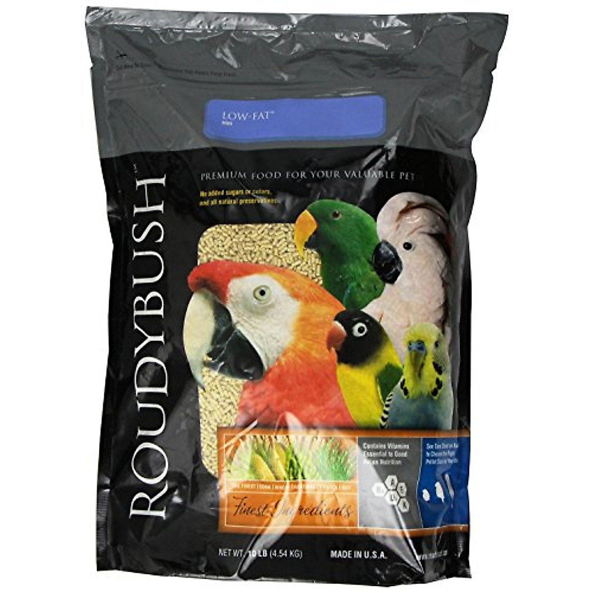 RoudyBush Low Fat Bird Food, Mini, 10-Pound