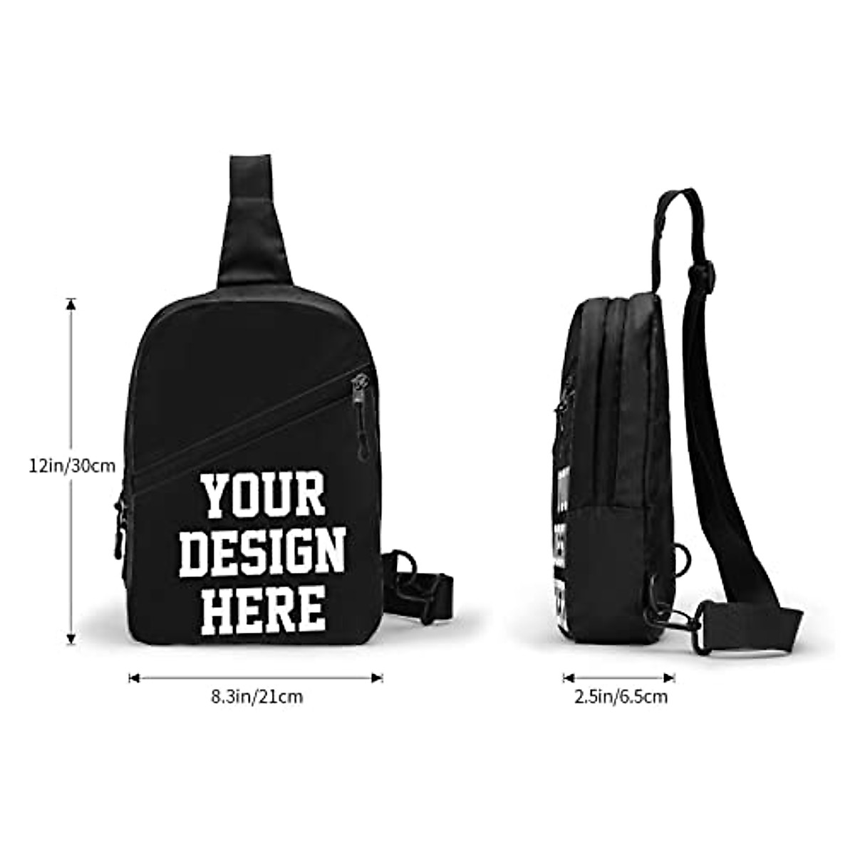 Custom Crossbody Sling Bag With You Logo Text Picture Personalized Chest Bags Travel Business Shopping Sport Mens Custom Chest Bags