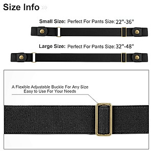 WHIPPY 4 Pieces No Buckle Stretch Women Belt for Jeans Pants, Buckle Free Comfortable Invisible Elastic Belts (Black Khaki Blue Brown, Fit Pants Size 22-36 Inches)
