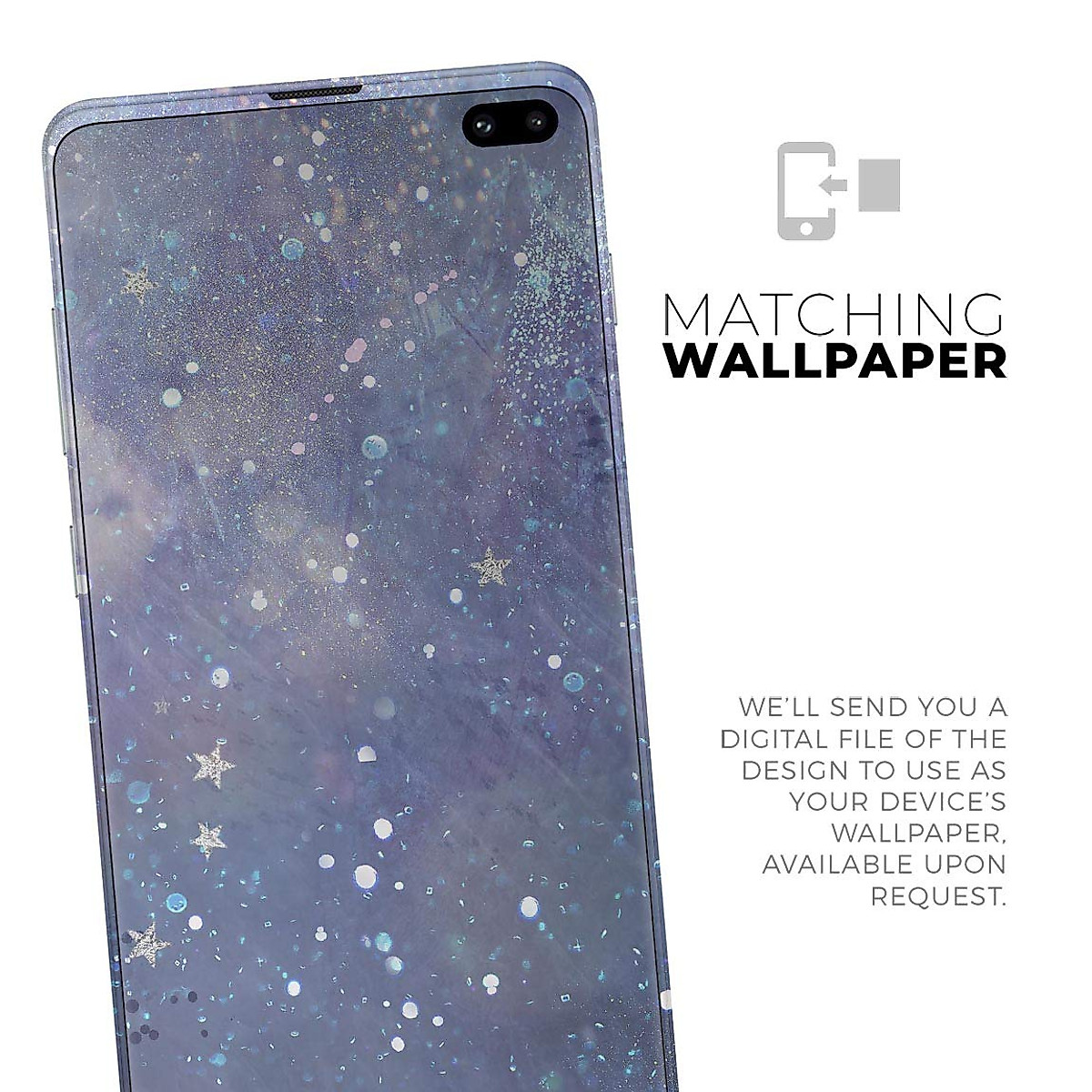 DesignSkinz Abstract Blue Grungy Stars Protective Vinyl Decal Wrap Skin Cover Compatible with The Samsung Galaxy S20 (Screen Trim & Back Glass Skin)