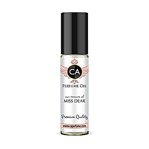 CA Perfume Impression of Christian D. Miss Dear For Women Replica Fragrance Body Oil Dupes Alcohol-Free Essential Aromatherapy Sample Travel Size Concentrated Long Lasting Attar Roll-On 0.3 Fl Oz/10ml