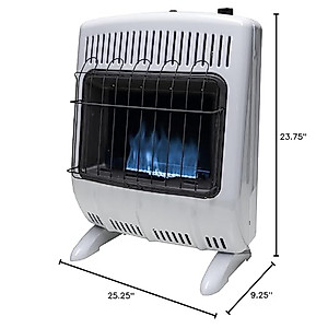Mr. Heater MHVFBF20NGT 20,000 BTU Vent Free Blue Flame Natural Gas Heater & Supplemental Heat in Cold Rooms, Additions, Sun Rooms & Cabins - White