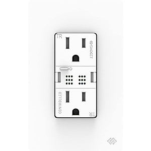 Swidget Customizable Outlet - Add a Wi-Fi or Z-Wave Insert to make it a smart outlet, smart plug, Wi-Fi Plug, Z-Wave Plug. Compatible with Alexa, Google Assistant, IFTTT. 15Amp, Tamper Resistant, ETL