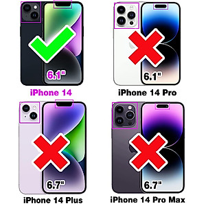 Phone Case for iPhone 14 6.1 inch Wallet Cover with Tempered Glass Screen Protector and Credit Card Holder Zipper Stand Leather Cell Accessories iPhone14 5G i i-Phone i14 iPhone14case Women Blue