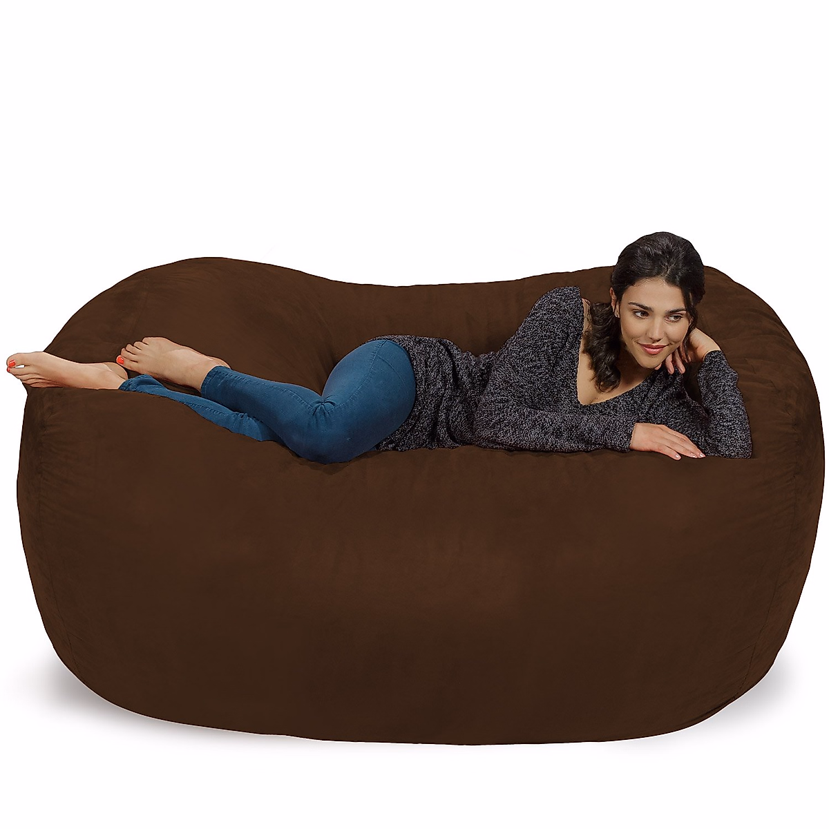 Chill Sack Bean Bag Chair: Huge 6' Memory Foam Furniture Bag and Large Lounger - Big Sofa with Soft Micro Fiber Cover - Chocolate
