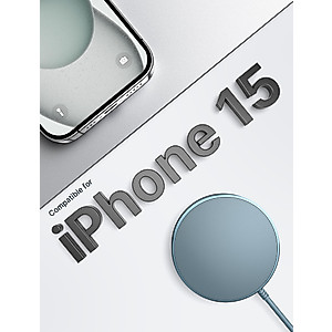 Compatible with MagSafe Charger for iPhone 15 - JSAUX Magnetic Wireless Charger Stand for iPhone 15/15 Pro/15 Plus/15 Pro Max/14 13 12, Magnet Charging Pad (Blue) with 20W PD Adapter and Metal Stand