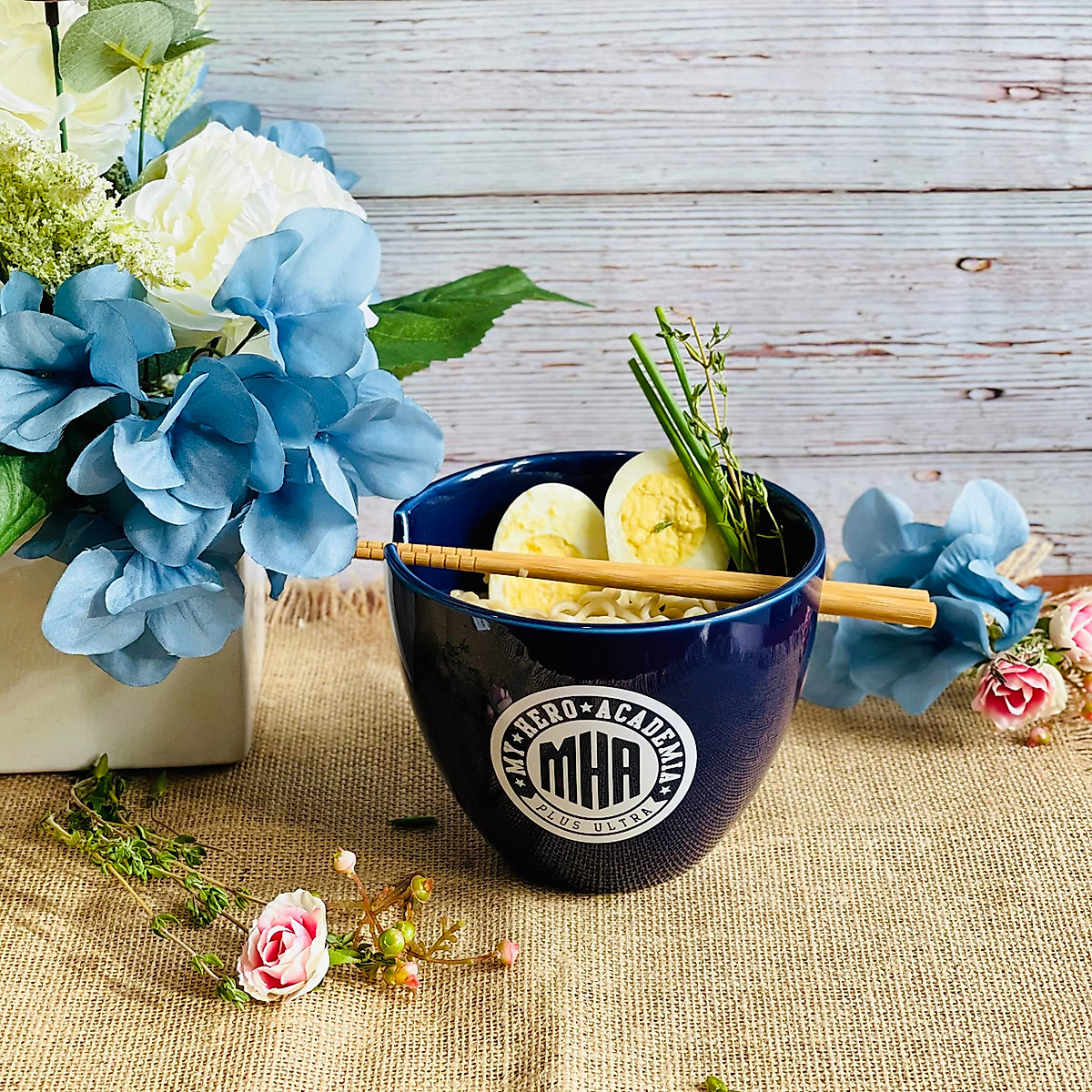 JUST FUNKY My Hero Academia Class 1-A Ramen Bowl – 15 oz Ceramic Soup Bowl Featuring UA Student's Outfit Pattern – MHA Merch for Heroes Rising, Deku, Todoroki Officially Licensed