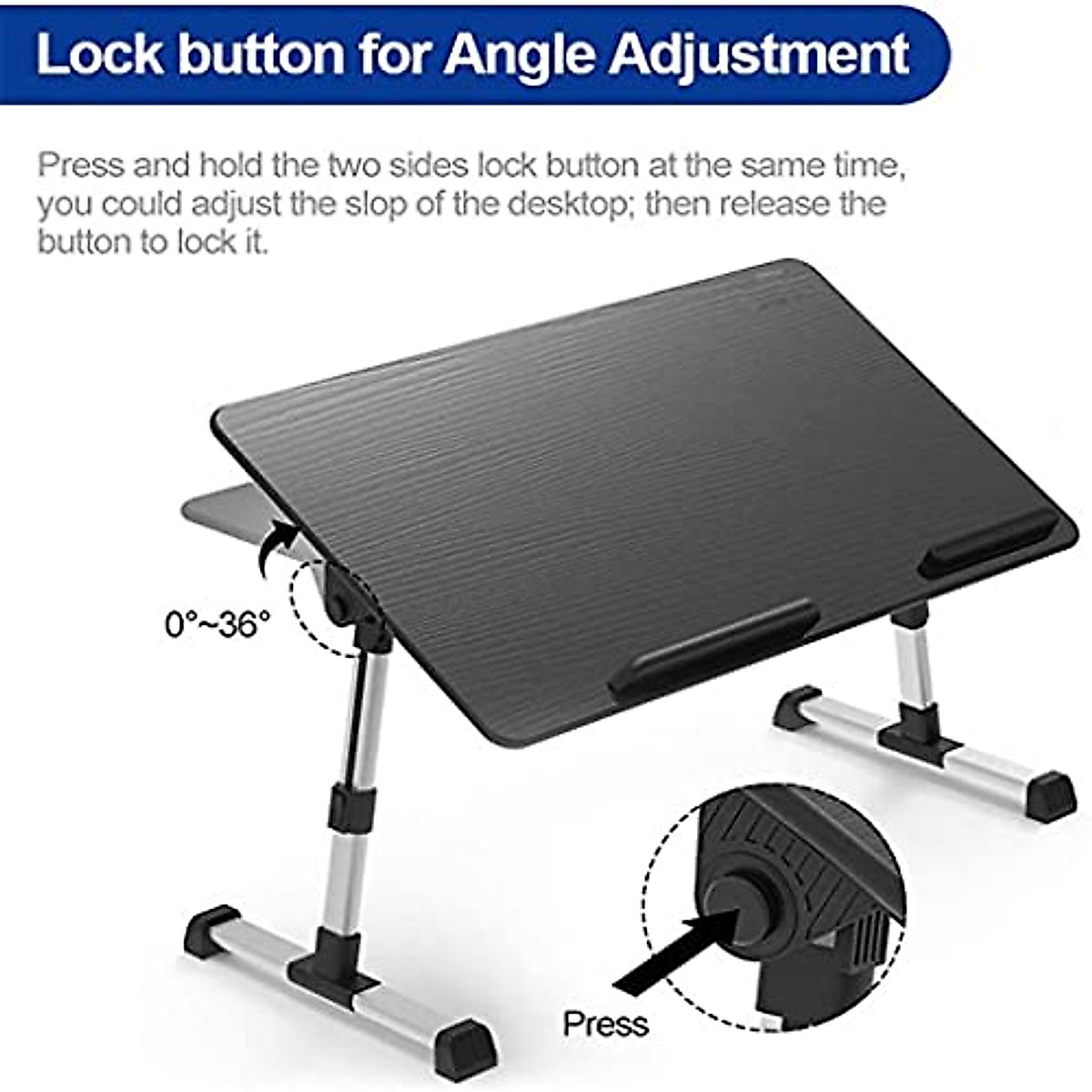 MJWDP Foldable Computer Table Portable Ajustable Laptop Desk Table with Cooling Fan for Bed Can be Lifted Standing Desk Home Furniture (Color : D)