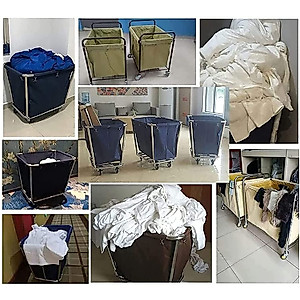 Large Stainless Steel Laundry Cart with Wheels,Basket Bulk Truck Commercial, Stainless Steel Heavy Duty Rolling Laundry Cart for Industrial/Home/Hotel