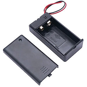 TWTADE 4Pcs Battery Holder with ON/Off Switch 9V Battery Case Box with Leads I-014