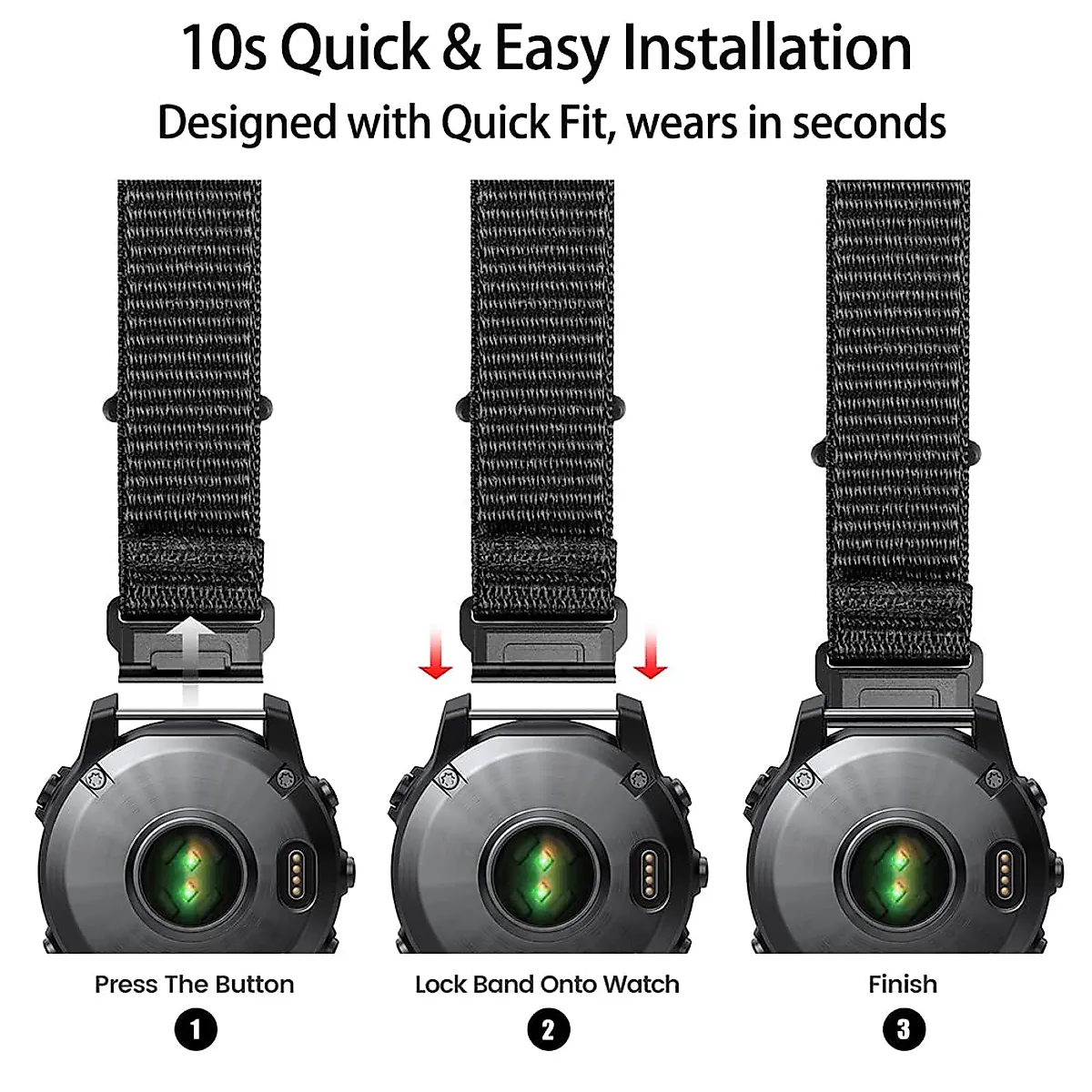 20mm 22mm Nylon Quick Dry Watch Band for Garmin Fenix 8 43mm 47mm 51mm /Fenix E/Fenix 7/Fenix 6/Fenix 5/Epix Pro/Instinct, Quick-Fit 20 22 26 Watch Band Strap for Garmin