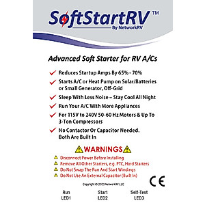 SoftStartRV Soft Start for RV Air Conditioner, RV AC Soft Start Kit for Air Conditioner, Easy Start Even with a Small Generator, 100% Waterproof, Trailer Camper, Motorhome HVAC - Pack of 2