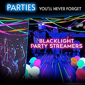 Glow King Black Light Streamers | 8 Pack of 100ft Fluorescent Rolls | Premium UV Reactive Neon Crepe Paper | Perfect for Blacklight Birthday Decorations and Events | Glow in the Dark Party Supplies