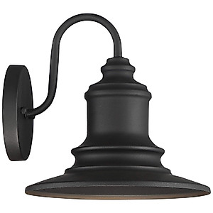 Possini Euro Design Elgin Modern Industrial Farmhouse Outdoor Barn Light Sconce Fixture Textured Black 9 1/2" Decor for Exterior House Porch Patio Outside Deck Garage Yard Front Door Garden Home
