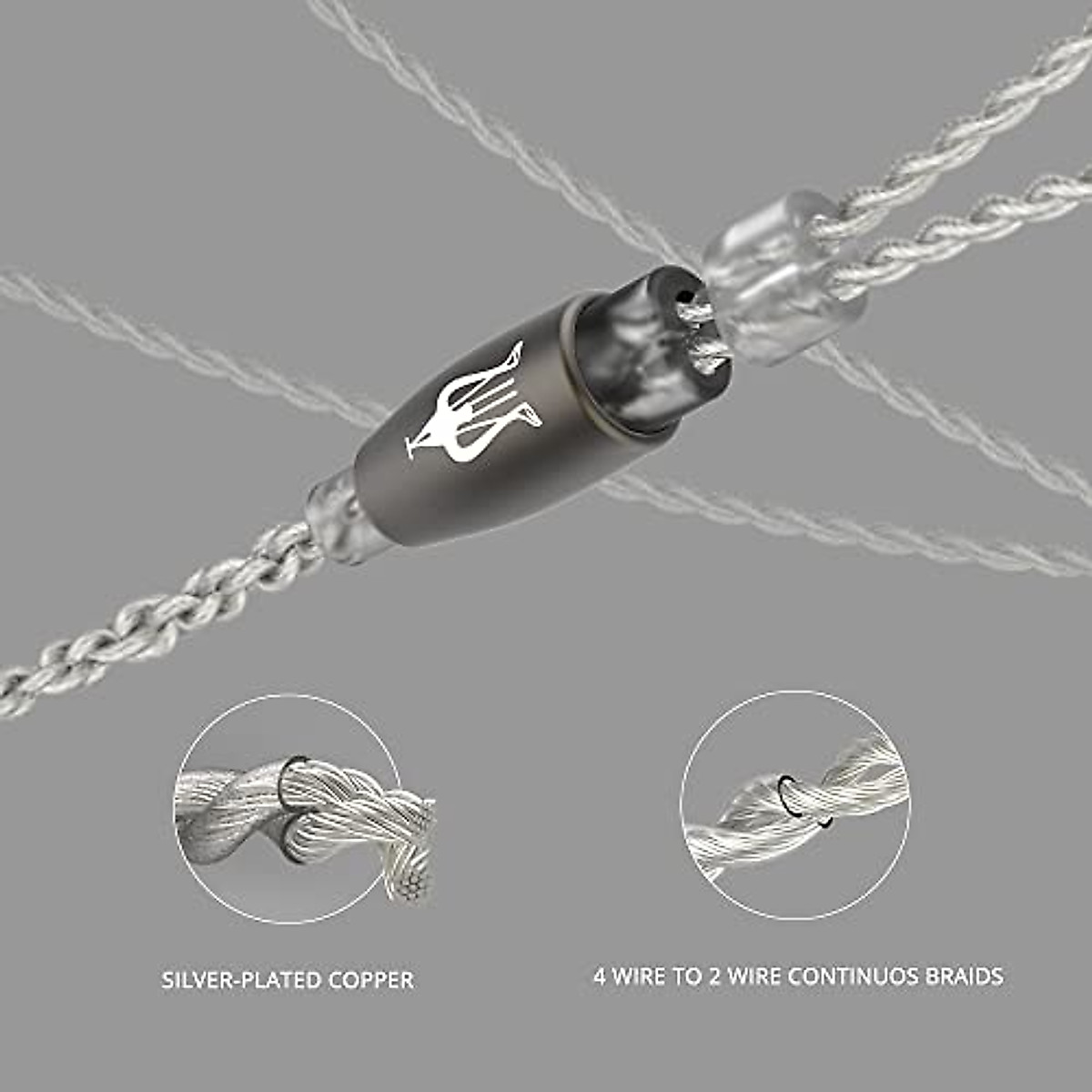 MEZE AUDIO Rai Series MMCX Cable | Headphones HiFi Cable Replacement 4.4mm Male to Dual MMCX Connector Plug | Silver Plated Upgrade Balanced Cable 4.4mm Jack | Cable Length 1.2m/3.9ft