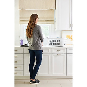 Rubbermaid Laundry Basket, XL Hip-Hugger Basket, 2.1-Bushel, White, Laundry, Storage, Bathroom, Bedroom, Home Closet Clothes Basket