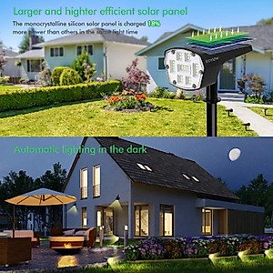 EOYIZW Solar Spot Lights Outdoor, 40 LEDs Solar Lights Outdoor, 2-in-1 IP65 Waterproof Solar Garden Lights Wall Lights for Yard Garden Pool Patio Driveway Porch Walkway 2 Pack