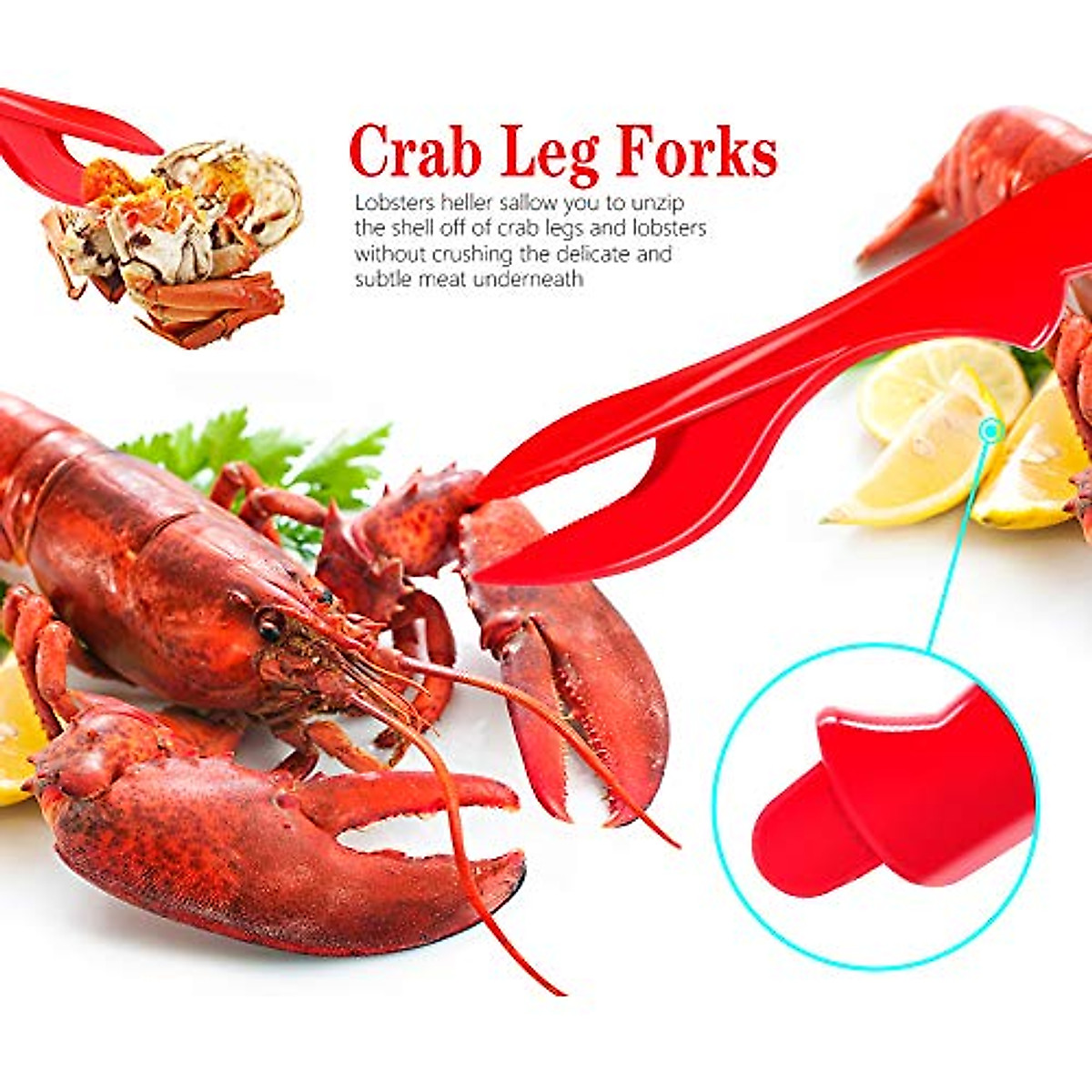 Crab Leg Crackers and Tools - Lobster Crackers and Picks Set Shellfish Crab Claw Cracker Stainless Steel Seafood Crackers & Forks - lobster tools for eating