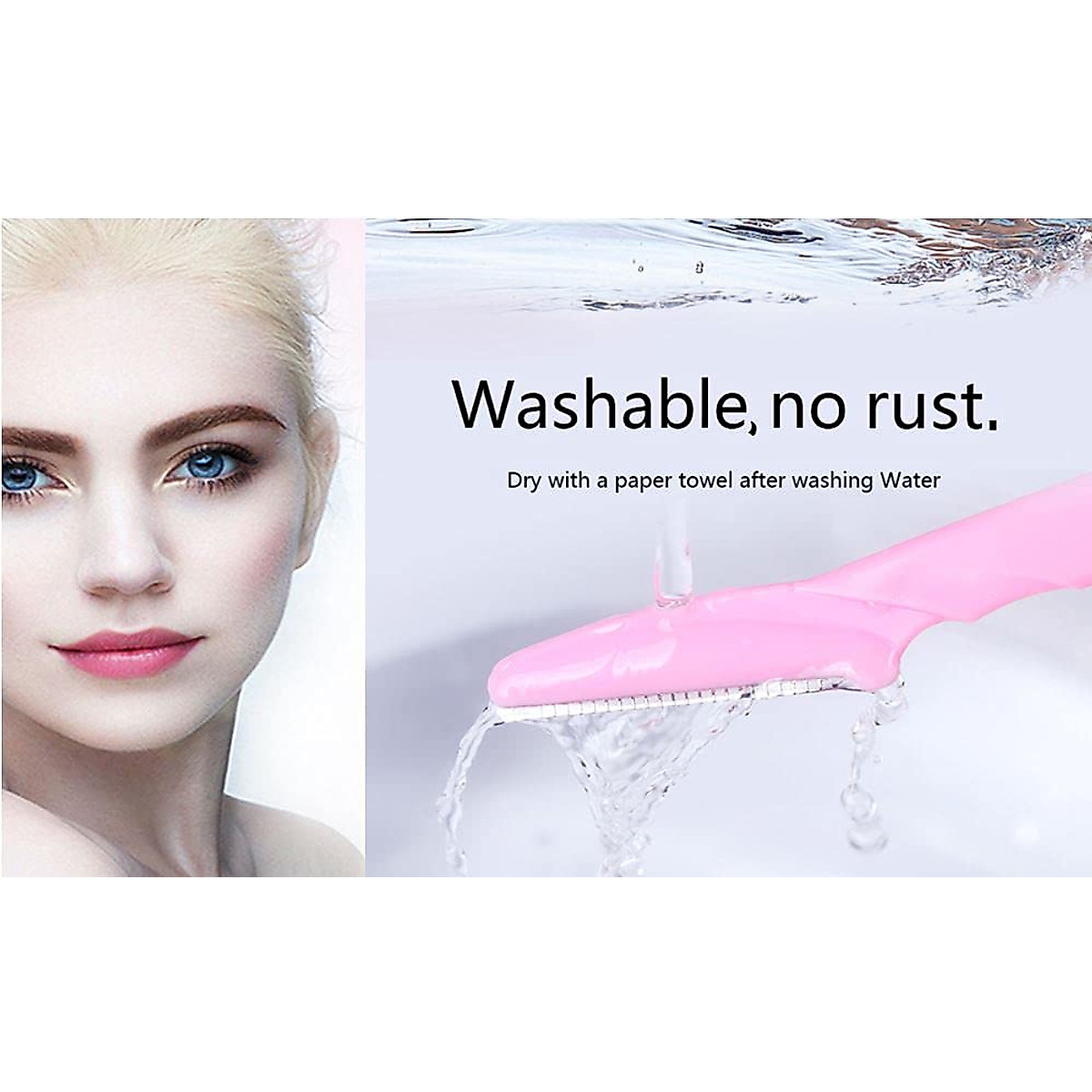 Eyebrow Razor for Women (Pack of 6) Facial Razors for Women, Face Shaver, Peach Fuzz Remover, Women's Razors, Ladies Razors for Facial Hair, Eyebrow Trimmer, Safety Cap Included, Face and Neck Razor, Brow Razor, Remove Fine Hairs by TradeProvider®