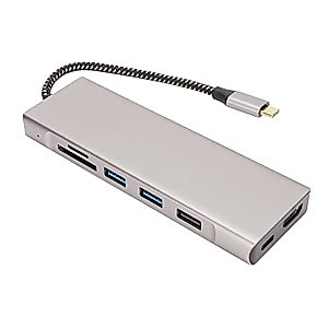 Qinlorgo USB C Docking Station, USB C Hub 8 in 1 5Gbps Transfer for Office