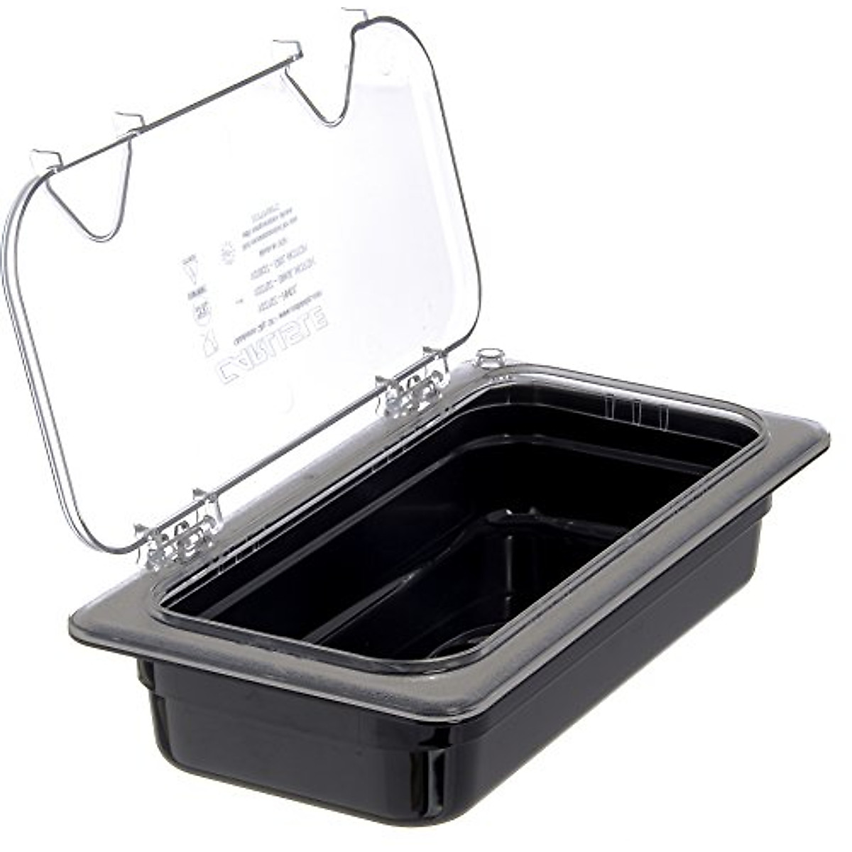 Carlisle FoodService Products 10279Z07 EZ Access Hinged Lid with Handle and Notch, Third Size, Clear