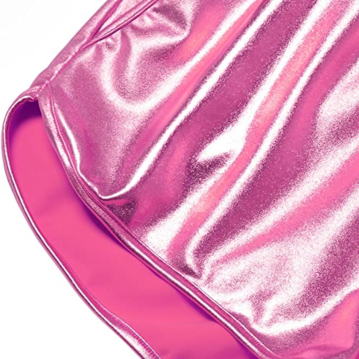 Girls Hot Pink Pants Metallic Shorts Rave Dance Shorts Shiny Metallic Shorts 6 7