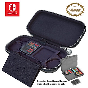 Game Traveler Zelda Nintendo Switch OLED Case - Fits Switch OLED, Original Switch & Switch Lite, Adjustable Viewing Stand & Bonus Game Cases, Deluxe Carry Handle, Licensed Nintendo Switch game case