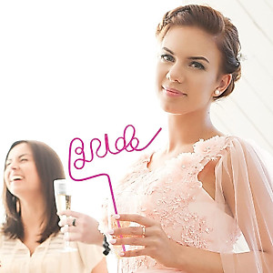 Syiomlis 8 Pcs Reusable Bride and Diamond Shape Straws ,Bachelorette Straws Bridal Shower Favors Supplies Party Decorations,Wedding gift Idea