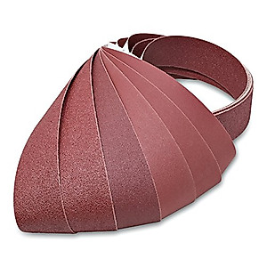 Red Label Abrasives 2 X 72 Inch Flexible Aluminum Oxide Premium Quality Multipurpose Sanding Belts 60, 80, 120, 220, 320, 400 Grit, 6 Pack Assortment