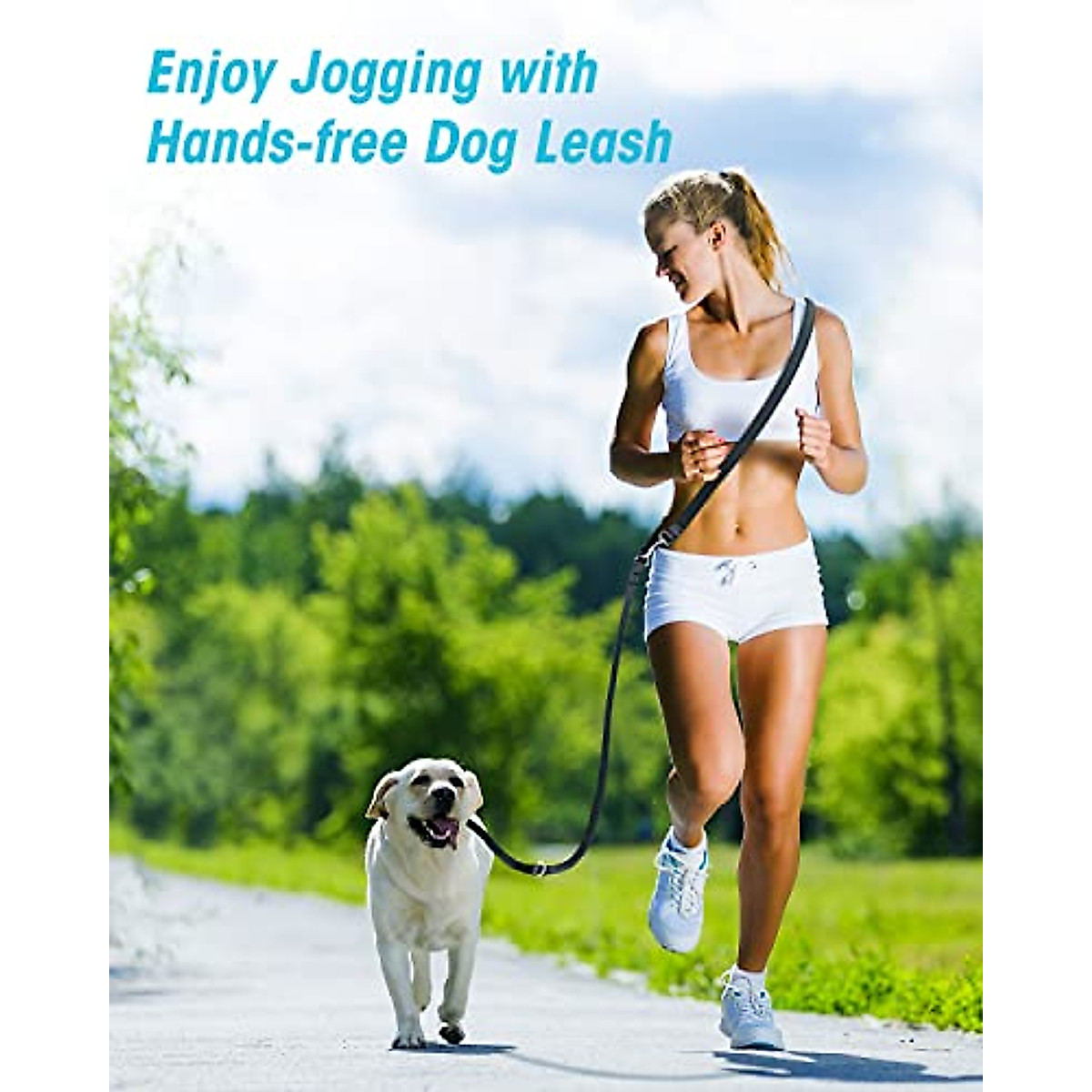 oneisall Hands Free Dog Leash,Multifunctional Dog Training Leads,8ft Nylon Double Leash for Puppy,Small & Large Dogs