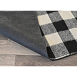 Garland Rug Country Living Buffalo Plaid 7 Ft. x 10 Ft. Indoor/Outdoor Area Rug Black/Ivory