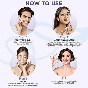 LivaClean 20CT Large Hydrocolloid Acne Patches - For Pore Spots Nose Face Cystic Pimple Zit Patch - Big Pimple Patches Hydrocolloid Bandages Strips Stickers Acne Patch XL Large