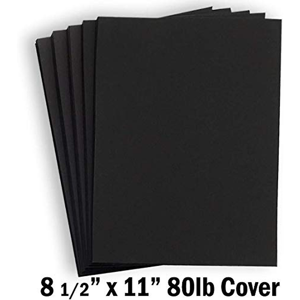 Hamilco Black Colored Cardstock Thick Paper - 8 1/2 x 11" Heavy Weight 80 lb Cover Card Stock - for Scrapbook Craft Calligraphy or Chalkboard Papers for Printer - 50 Pack