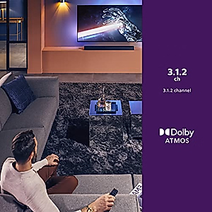 PHILIPS B8905 Soundbar 3.1.2 with Wireless Subwoofer, Dolby Atmos, Compatible with DTS Play-Fi, Connects with Amazon Echo Devices and Voice Assistants, AirPlay 2 and BT Support, TAB8905