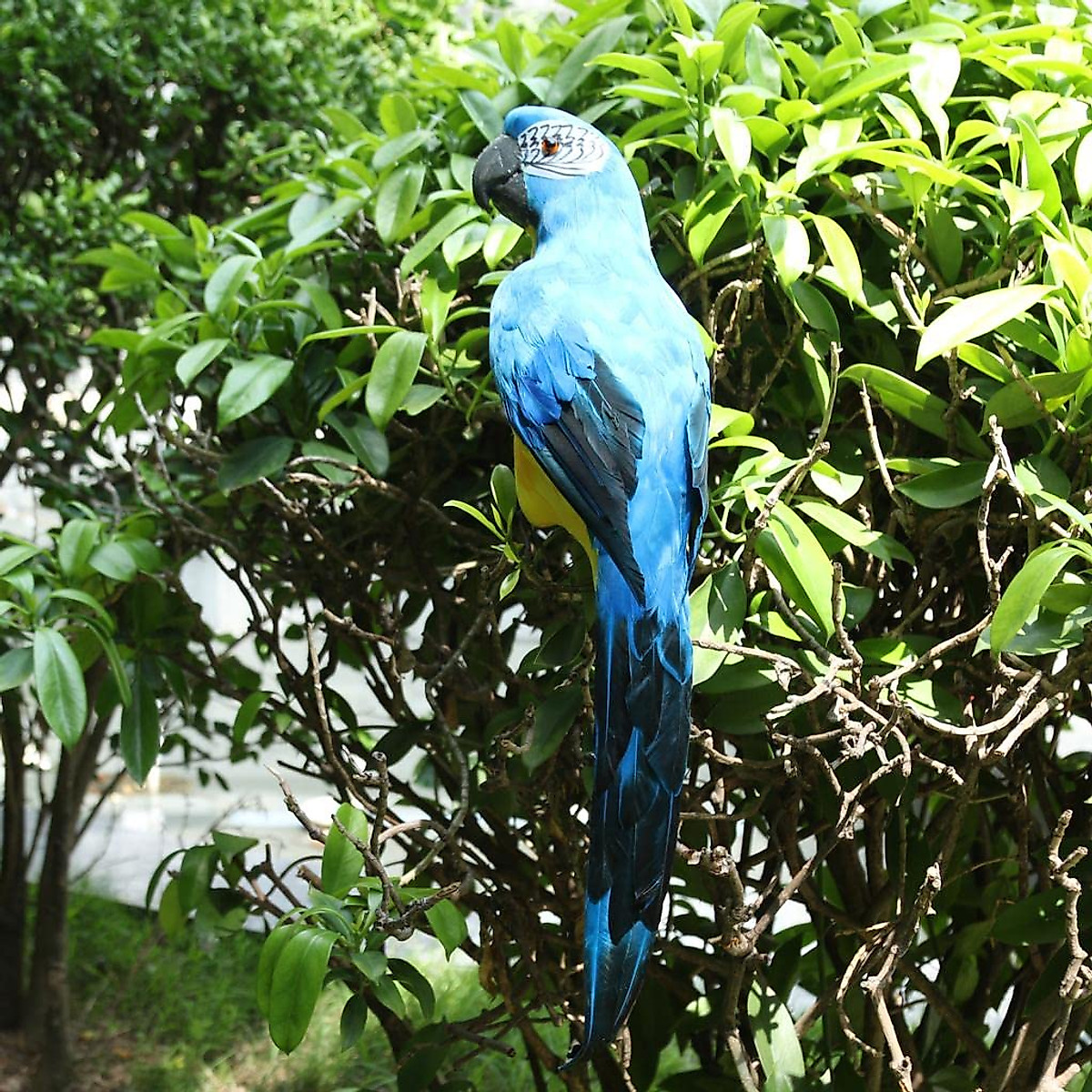 Homyl Fake Artificial Parrot Feathered Bird Budgie Garden Home Decoration - Blue