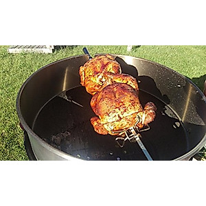 onlyfire 6102 Stainless Steel Grill Rotisserie Forks(1-Pair)-Fits for Weber 3/8" and 5/16" Square Spit Rods