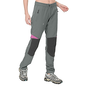 Little Donkey Andy Women's Lightweight Quick Dry Hiking Pants Reinforced Knees UPF 50 for Mountain Climbing Camping Gray XS