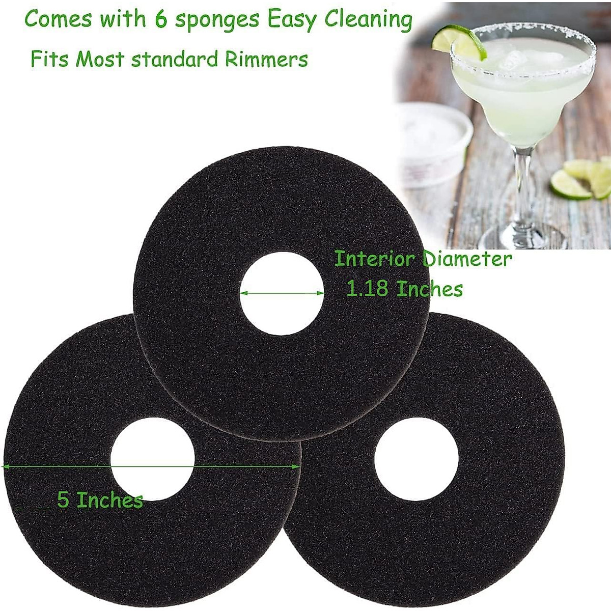 Margarita Salt Rimmer Set Bamboo, 3 Tier Bar Glass Rimmer with Lid and 6 Sponges for Cocktails, Bar Salt and Sugar Margarita for 𝑩𝒂𝒓 𝒂𝒏𝒅 𝒉𝒐𝒖𝒔𝒆 𝒑𝒂𝒓𝒕𝒚, Bloody Mary, Manhattan Drinks