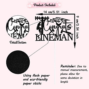 Congrats Lineman Cake Topper Congrats Electrician Class of 2024 Electrician Lineman Graduation Party Decorations Supplies Black