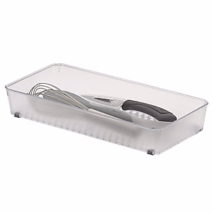 Spectrum Diversified Hexa Set of 4 Assorted Storage Buildup-Resistant Kitchen & Bathroom Drawer Trays, Easy-to-Clean Bathroom & Kitchen Organizers, Clear Frost