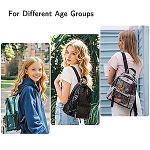 TINYAT Heavy Duty Transparent Clear backpack See Through Clear Bag PVC Backpack for Gym, Concerts, Sports, Travel T9051