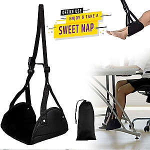 Arsaha Airplane Footrest - Foot Rest for Airplane Travel Essentials , Portable Foot Hammock Under Desk for Train Bus Flight Office Foot Hammock Airplane with Memory Foam-Reduces Swelling